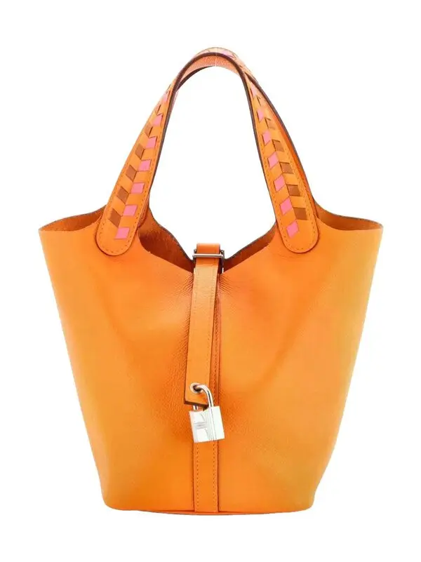 Hermès Picotin Lock Tressage Epsom Pm Bucket Bag - Orange