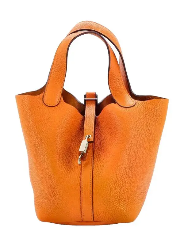 Hermès Picotin Lock Clemence Pm Bucket Bag - Orange