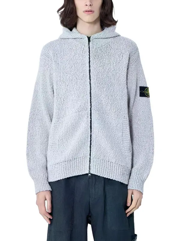Stone Island Zip-up Hoodie - Grey