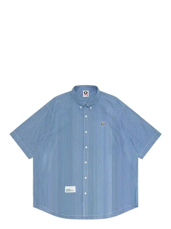 AAPE BY *A BATHING APE Striped Patch Shirt - Blue