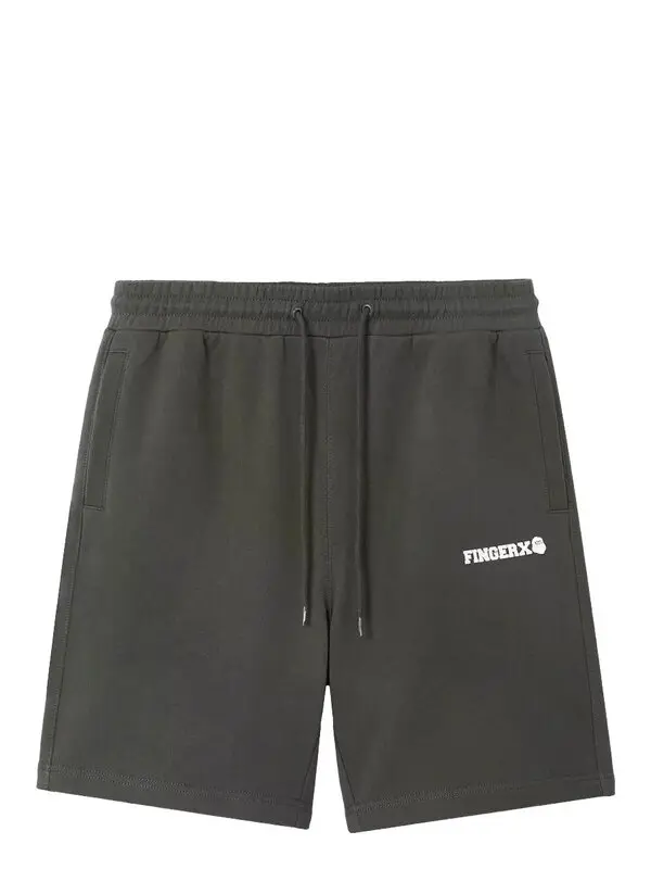 FINGERCROXX Drawstring Patch-pocket Shorts - Grey