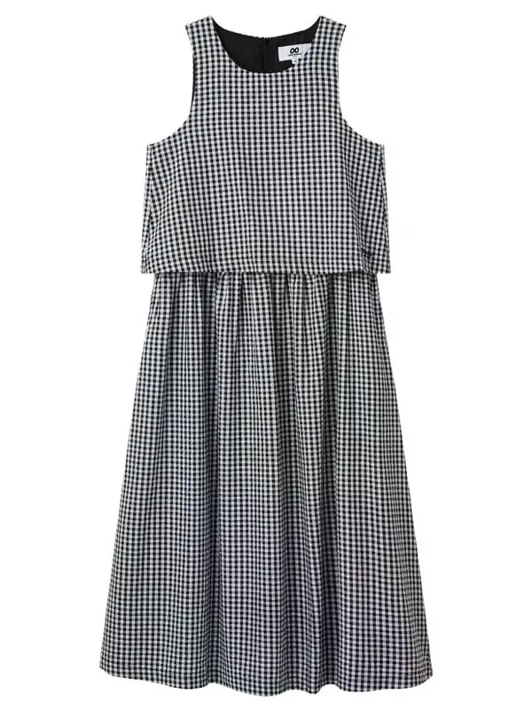 CHOCOOLATE Gingham Tiered Dress - White