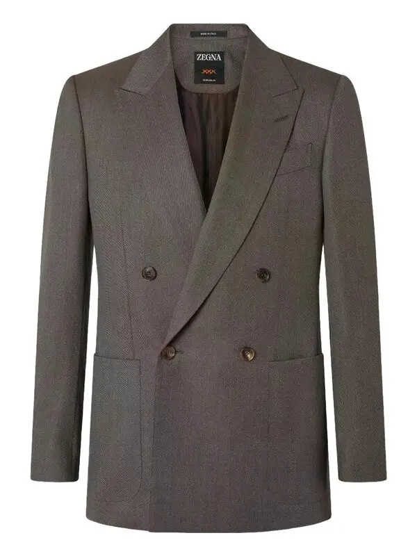 Zegna Double-breasted Wool Jacket - Grey