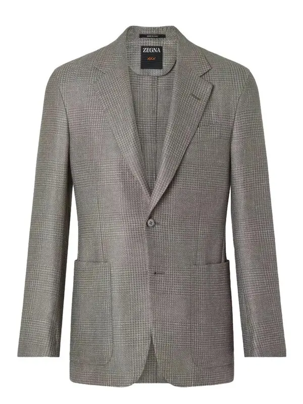 Zegna Patterned Notched Jacket - Grey