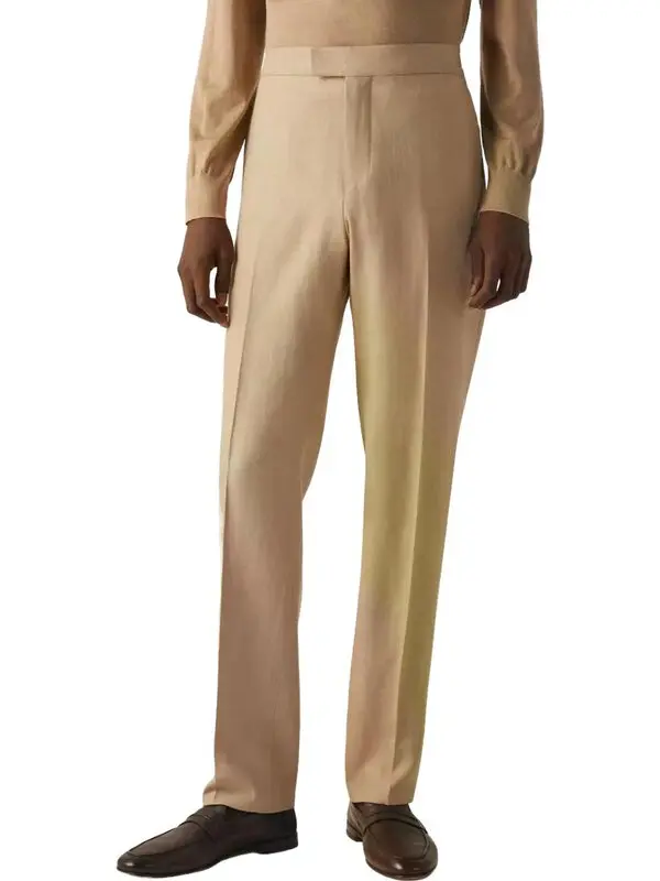 Zegna Oasi Linen Trousers - Neutrals