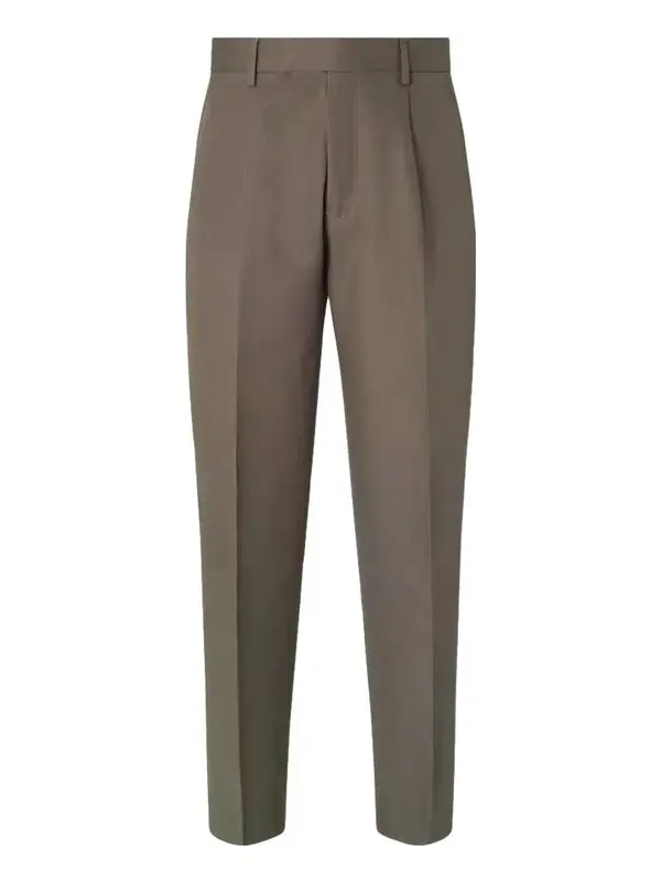Zegna Pleated Cotton Trousers - Grey