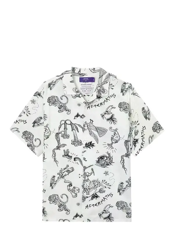 AFTERMATHS Print-detail Shirt - White