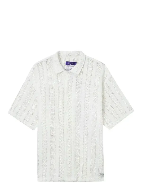 AFTERMATHS Crochet Short-sleeve Shirt - White