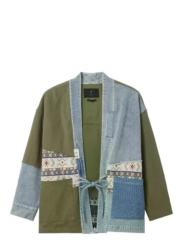 FIVE CM Patchwork Shirt Jacket - Green