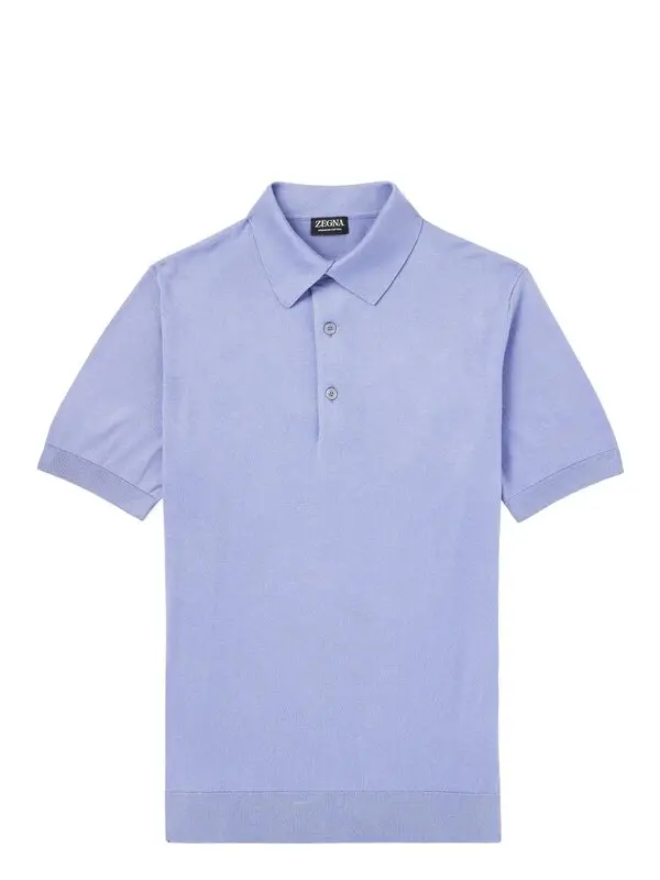 Zegna Slim-fit Cotton Polo Shirt - Blue