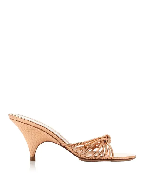GIANVITO ROSSI Snakeskin Sandals - Metallic