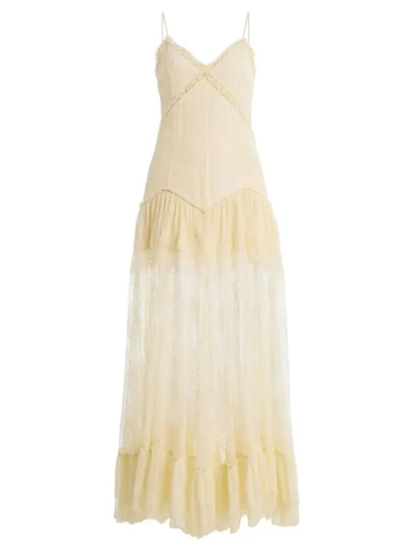 DE LA VALI Exclusive Kala Lace Midi Dress - Ivory