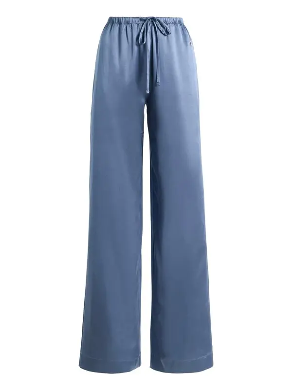 Eterne Brody Silk Satin Pants - Blue