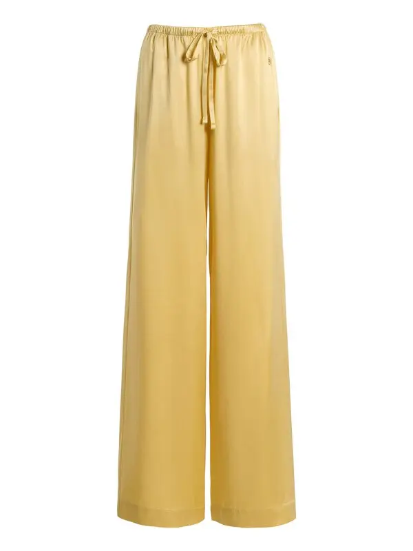 Eterne Brody Silk Satin Pants - Yellow