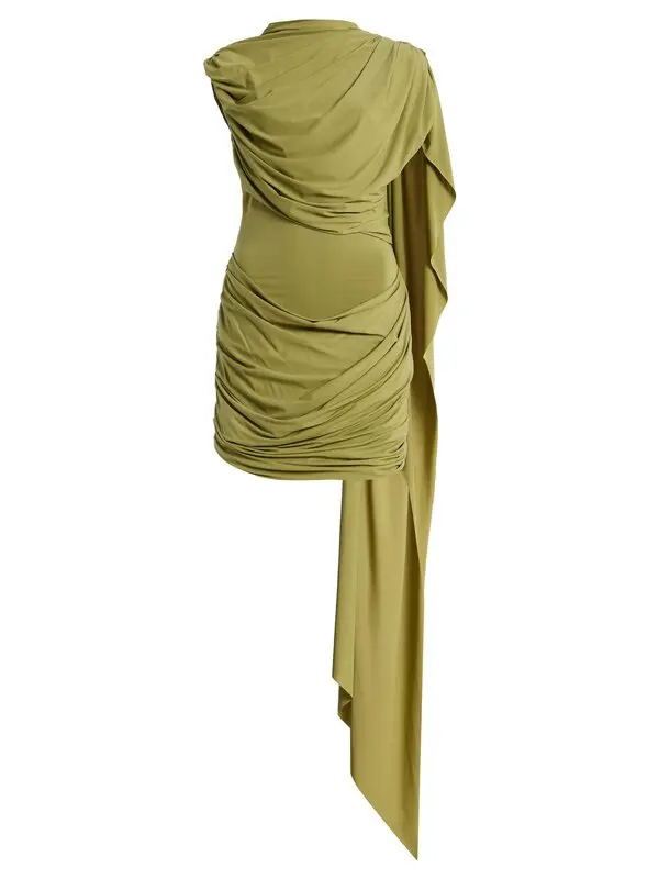 DE LA VALI Elara Jersey Mini Dress - Green