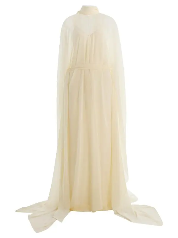 DE LA VALI Nila Chiffon Maxi Dress - Ivory