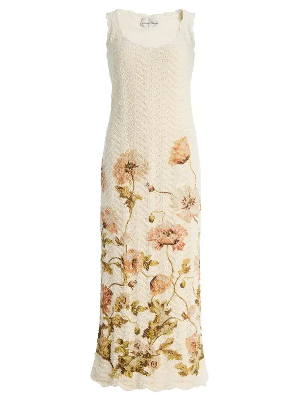 Cara Cara Orel Crocheted Cotton Midi Dress - Floral
