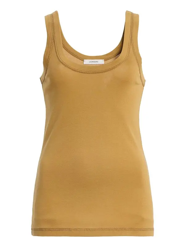 LEMAIRE Ribbed Cotton Tank Top - Yellow