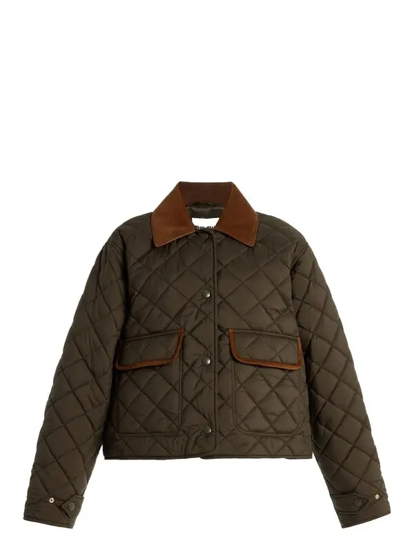 Miu Miu Quilted Snap-front Jacket - Green