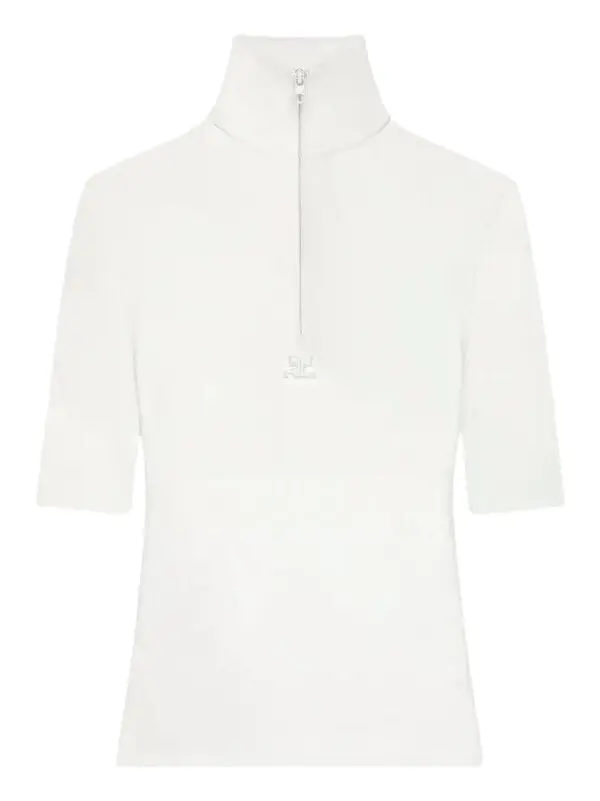 COURREGES Logo-detail Half-zip Top - White