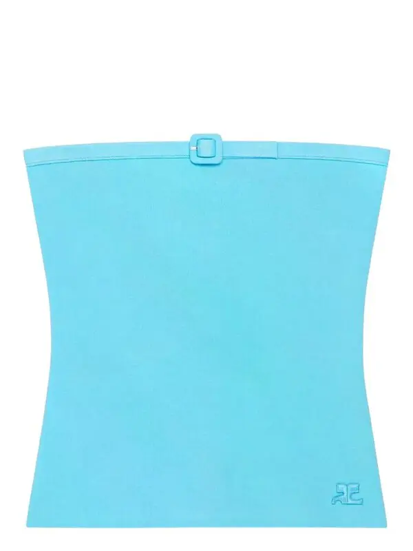 COURREGES Buckle Detail Tube Top - Blue