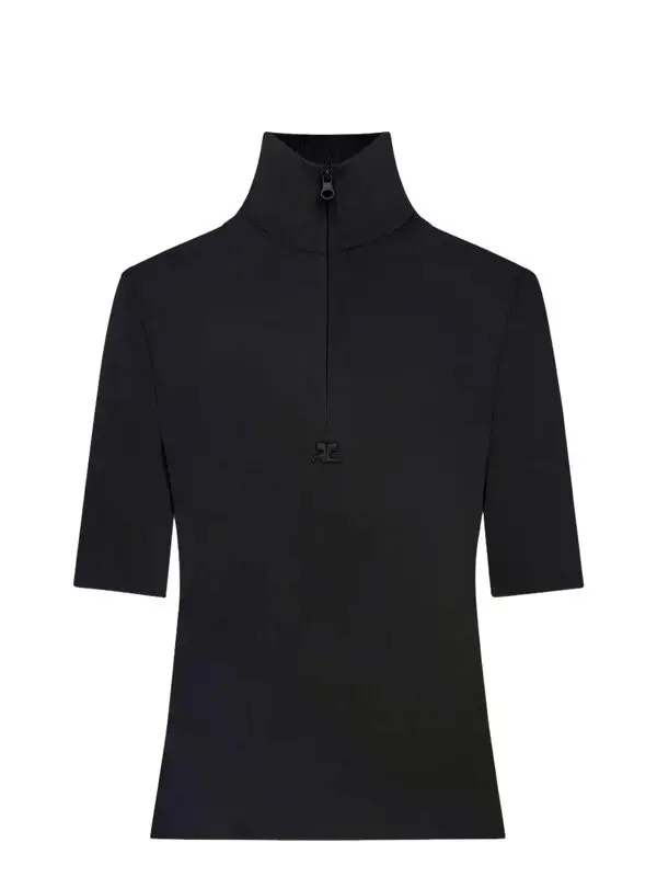 COURREGES Half-zip Top - Black