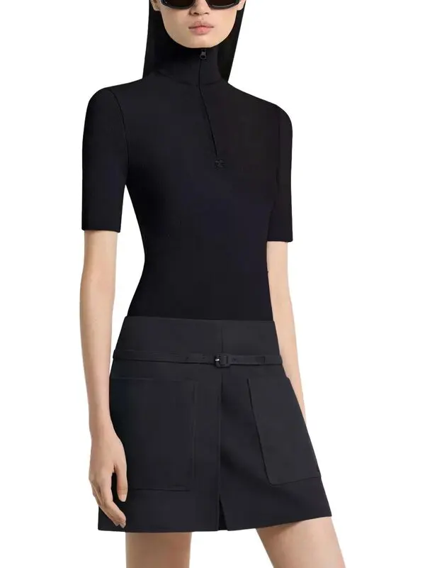 COURREGES Half-zip Top - Black