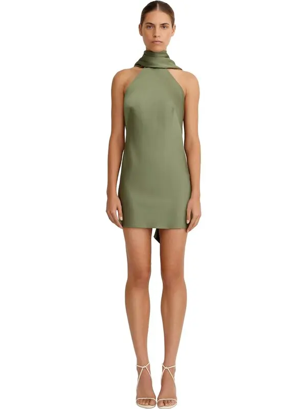 Significant Other Lucile Halter Mini Dress - Pesto