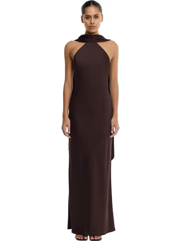 Significant Other Lucile Halter Maxi Dress - Chocolate