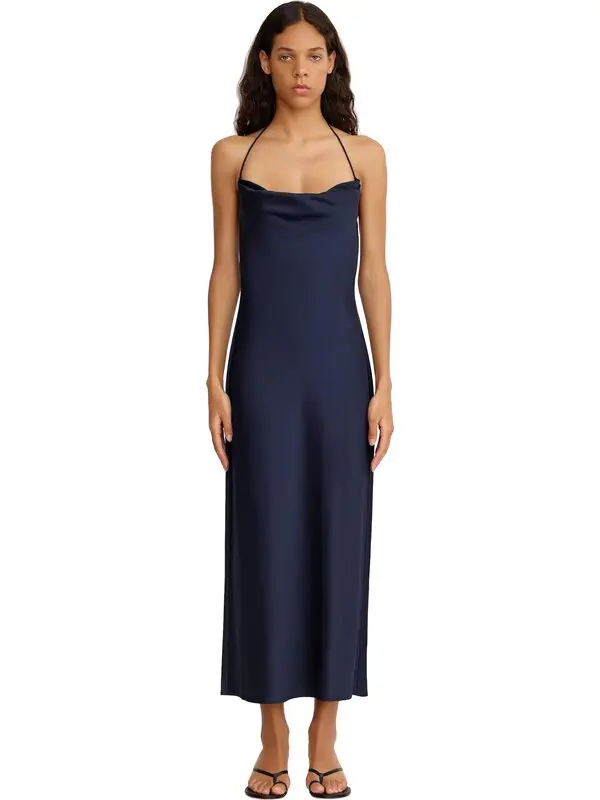 Significant Other Viscose Polyester Midi Dress - Midnight