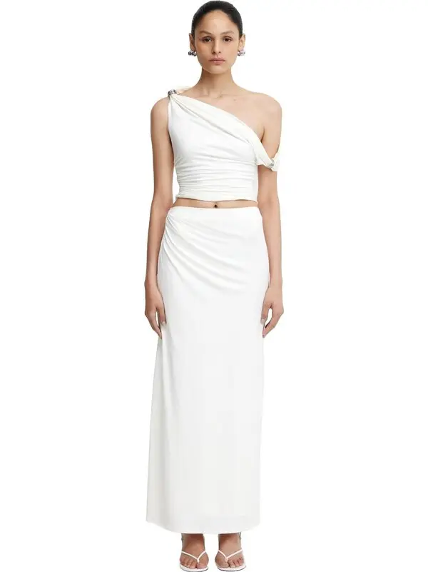 Significant Other Priya Jersey Midi Skirt - Chalk