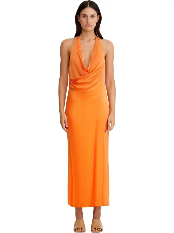 Significant Other Satin Midi Dress - Paprika