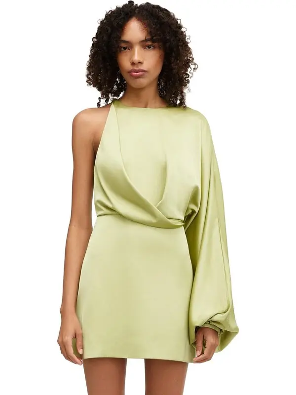 Significant Other Satin Mini Dress - Matcha