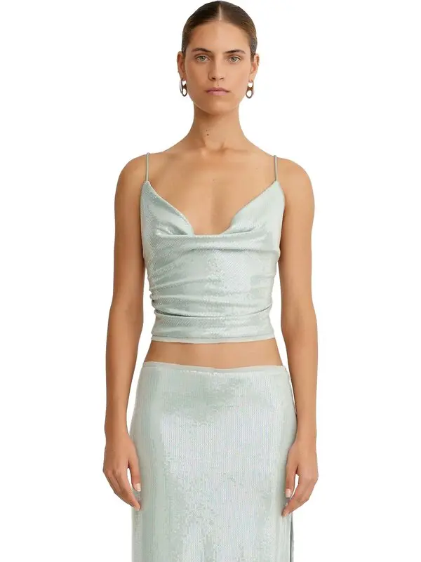 Significant Other Sequin Knit Top - Honeydew