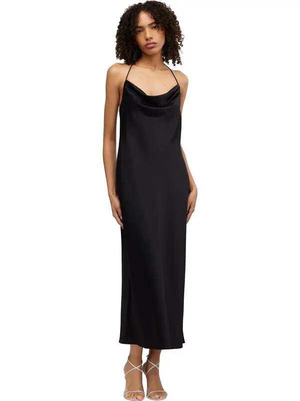 Significant Other Cowl Neck Midi Dress - Black