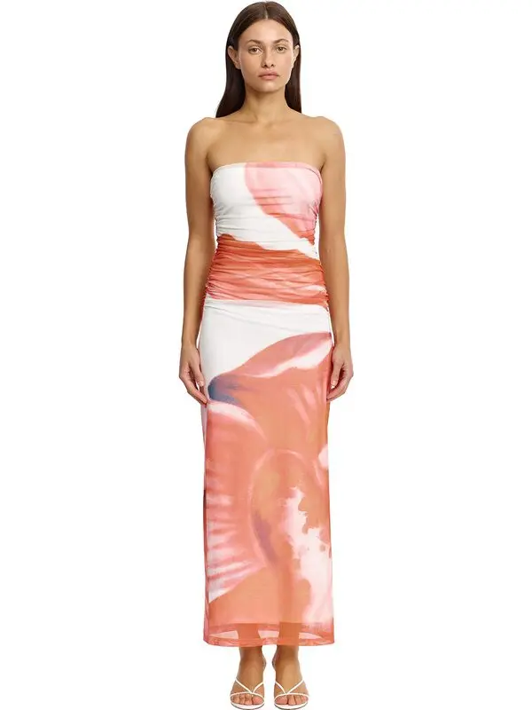 Significant Other Sura Strapless Dress - Tangerine Bloom