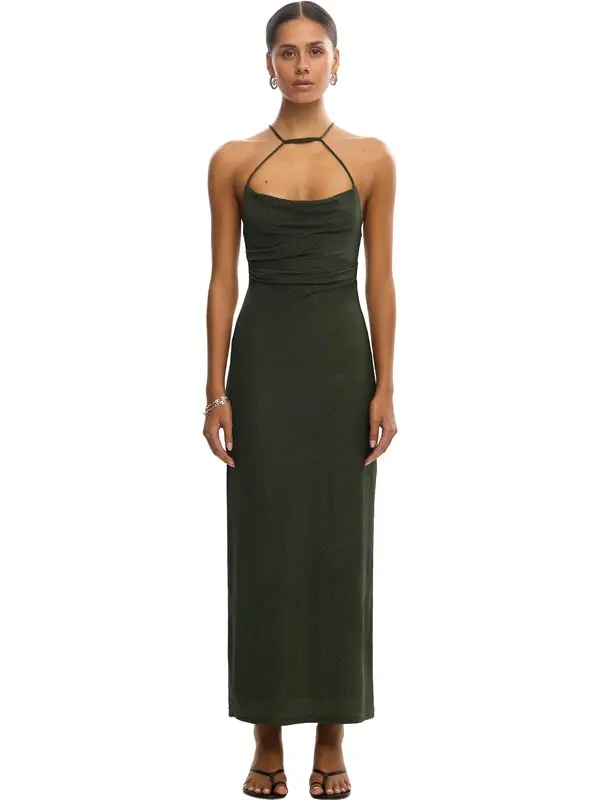 Significant Other Knot Strap Midi Dress - Forest