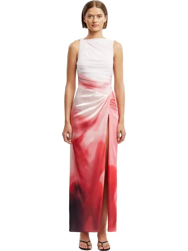 Significant Other Printed Mesh Bodice Maxi Dress - Rosewater Haze