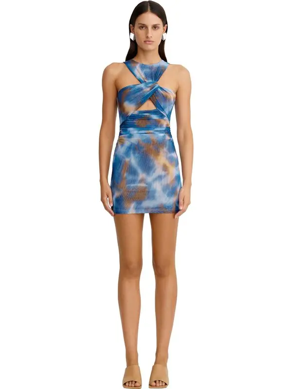 Significant Other Printed Mini Dress - Dipped Cobalt