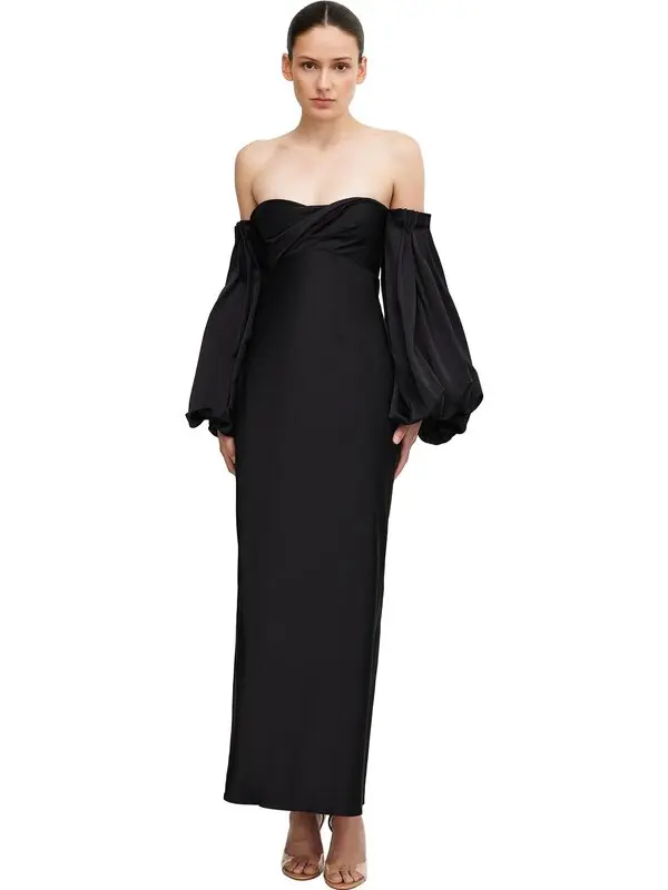 Significant Other Off Shoulder Midi Dress - Black