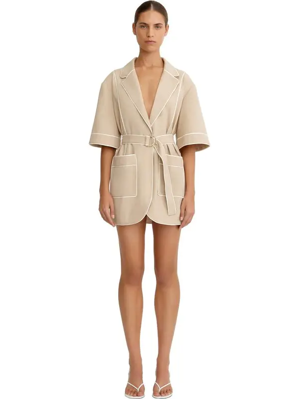 Significant Other Abrielle Safari Shirt Mini Dress - Sand