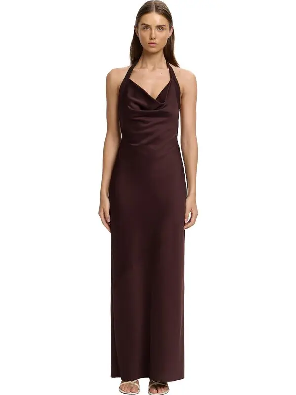Significant Other Devlyn Halter Maxi Dress - Chocolate