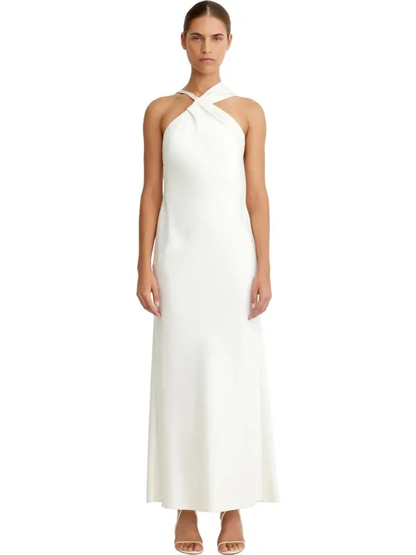 Significant Other Lucile Draped Maxi Dress - Bone
