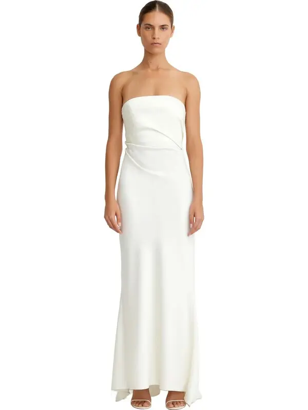 Significant Other Lucile Strapless Satin Gown - Bone