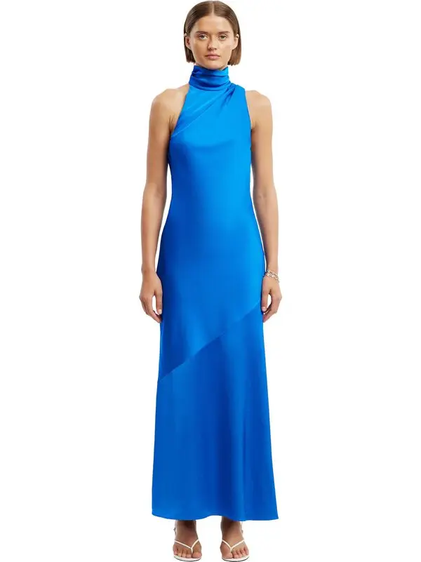 Significant Other Bias-cut Asymmetrical Cowl Back Dress - Apollo