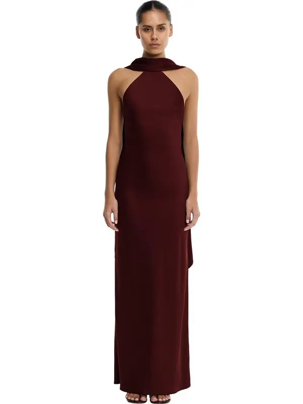 Significant Other Lucile Halter Maxi Gown - Bordeaux