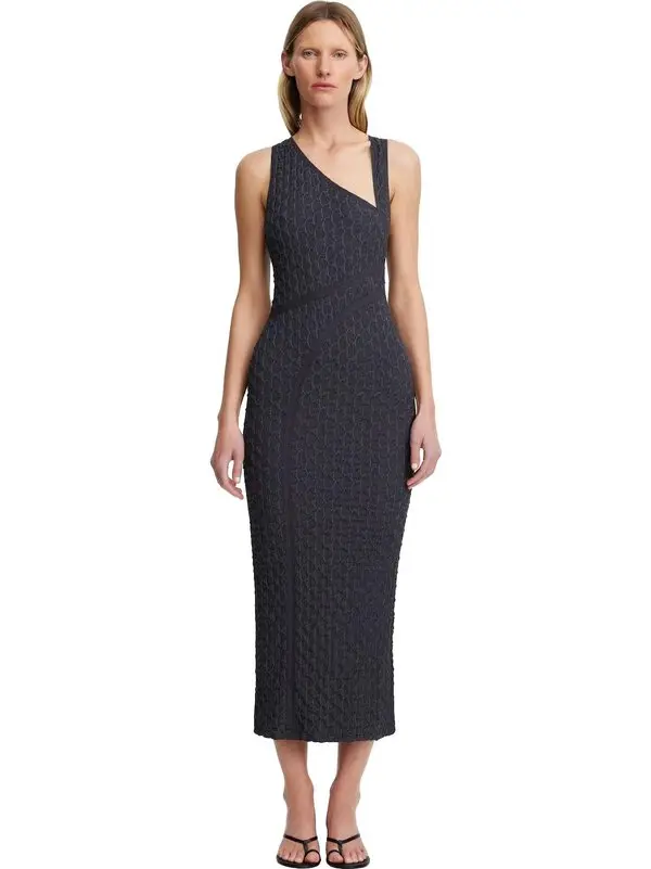 Significant Other Fitted Midi Dress - Charcoal