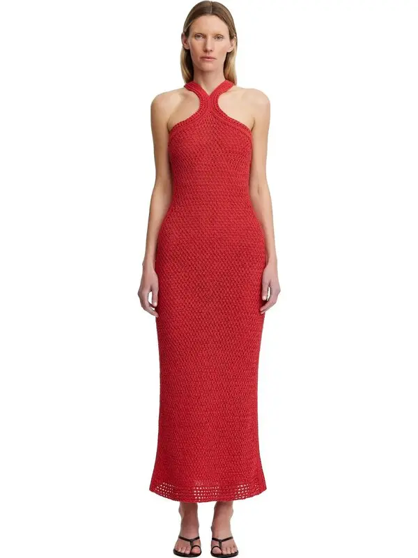 Significant Other Oakleigh Semi Sheer Midi Dress - Chilli