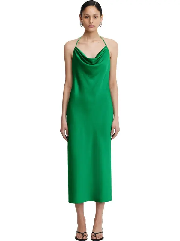 Significant Other Viscose Polyester Midi Dress - Emerald