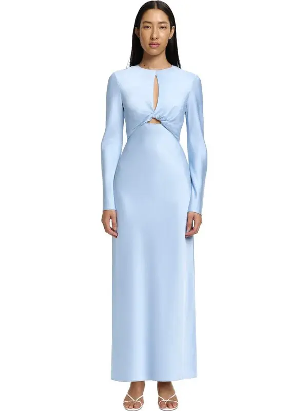 Significant Other Woven Satin Midi Dress - Ice Blue
